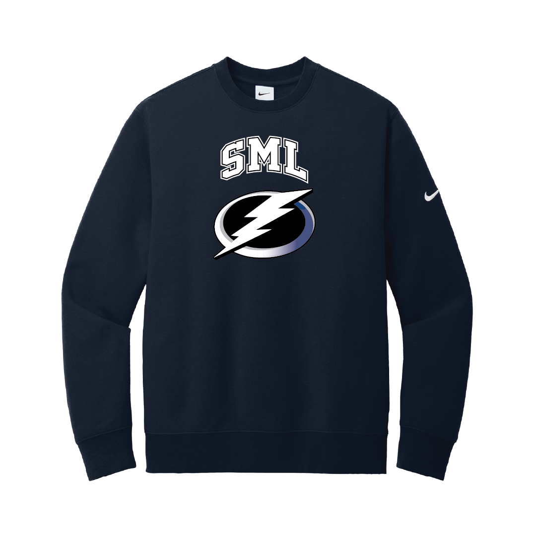 Lightning Nike Club Fleece Swoosh Crewneck Sweatshirt (Patch Logo ...