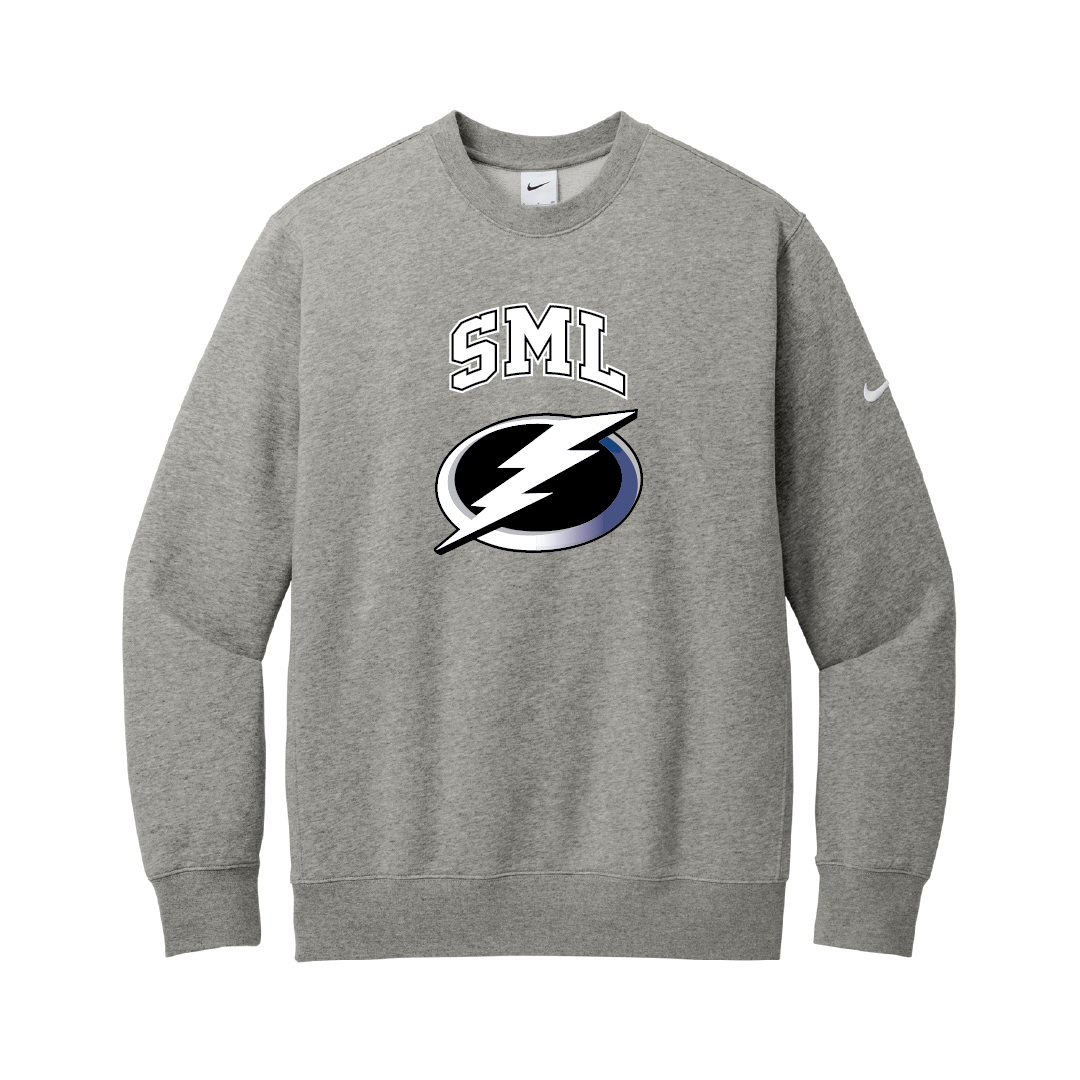Lightning Nike Club Fleece Swoosh Crewneck Sweatshirt (Patch Logo ...